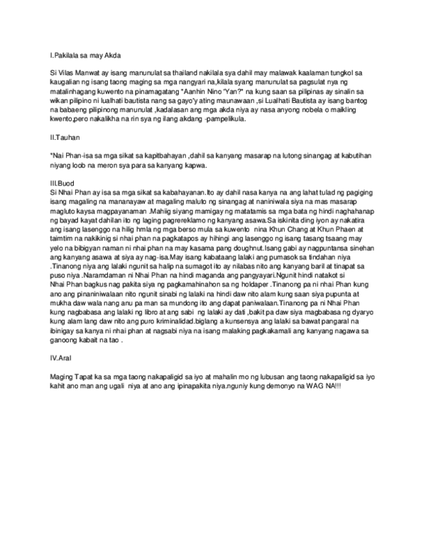 (DOC) I.Pakilala sa may Akda
