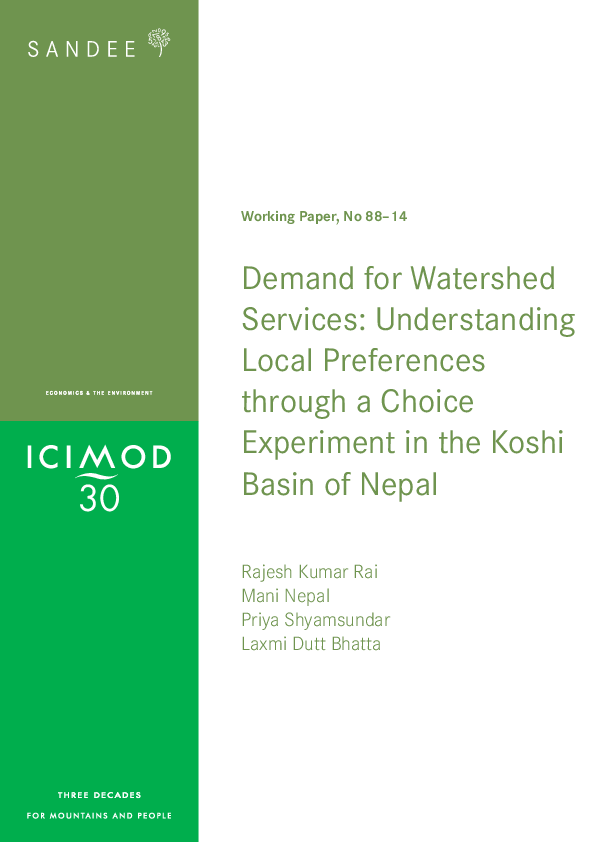 (PDF) Demand for watershed services: Understanding local preferences ...