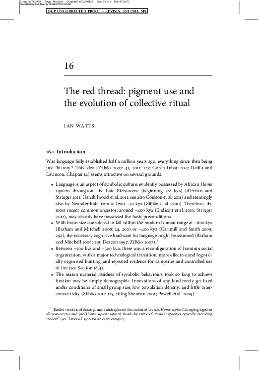 (PDF) The red thread: pigment use and the evolution of collective ...