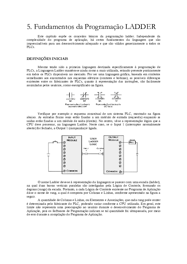 (PDF) 5. Fundamentos da Programação LADDER
