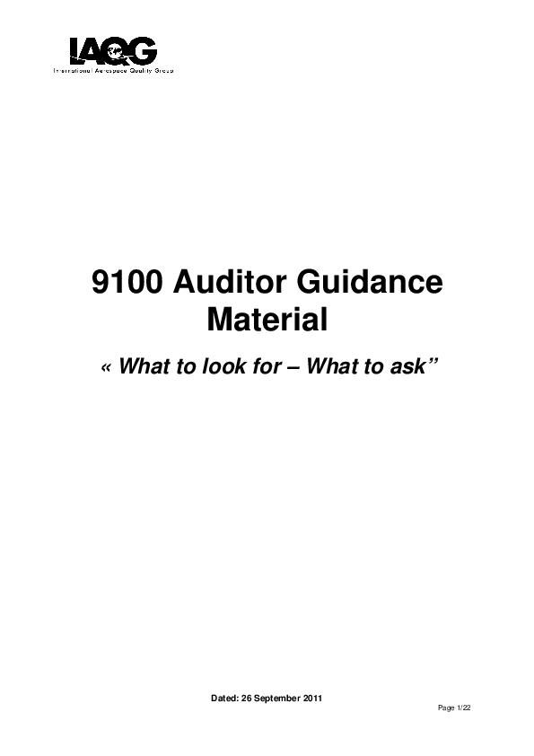 (PDF) AS9100 Auditor guidance