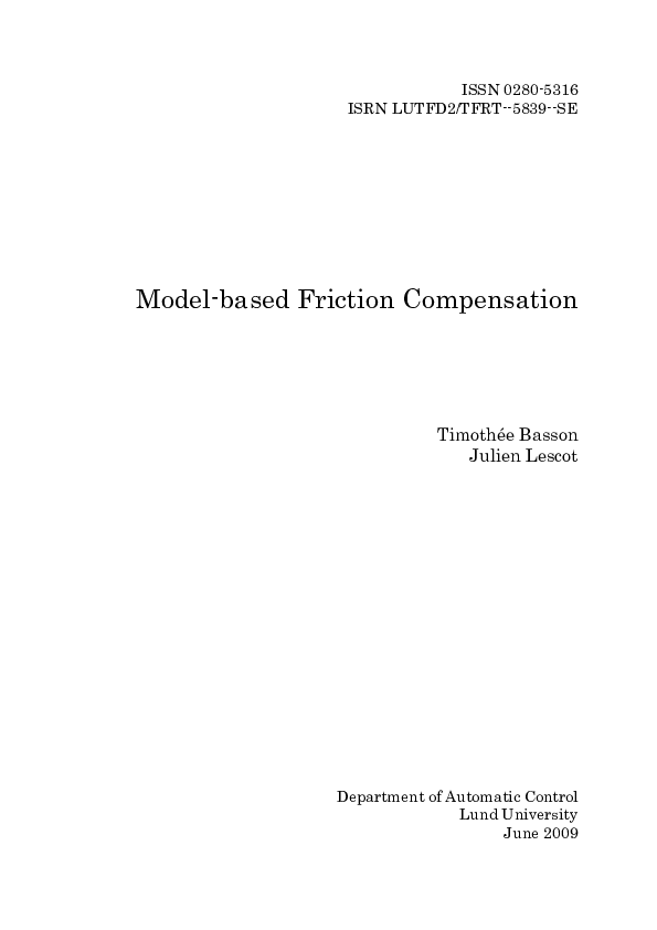 (PDF) Model-based Friction Compensation