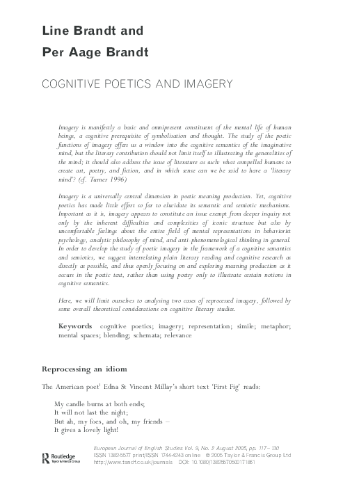 (PDF) Cognitive Poetics and Imagery