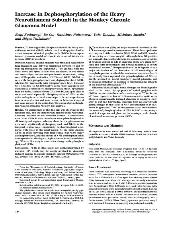 (PDF) Increase in Dephosphorylation of the Heavy Neurofilament Subunit ...