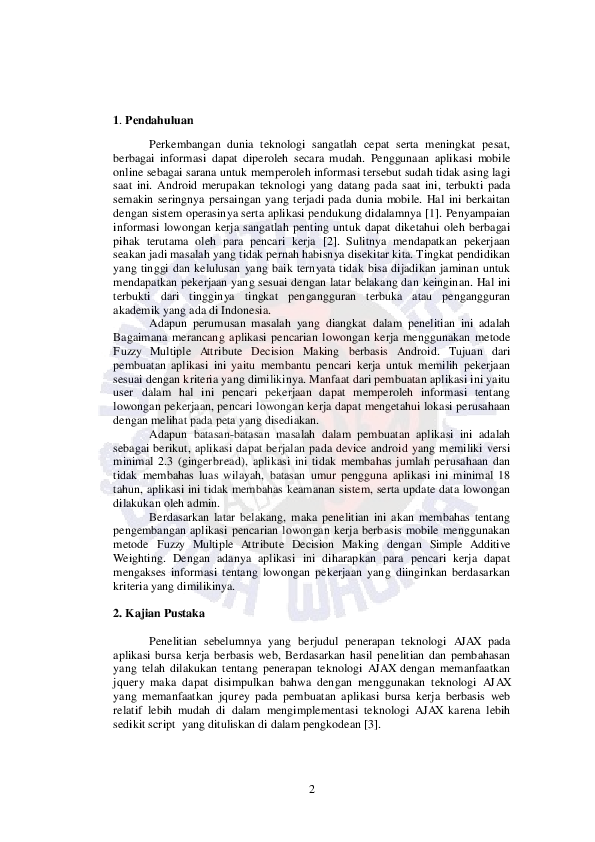 Pdf Perancangan Aplikasi Pencarian Lowongan Kerja Menggunakan Metode