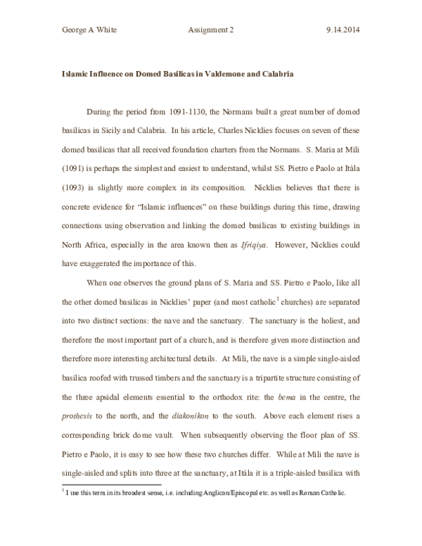 (DOC) Islamic Influence on Domed Basilicas in Valdemone and Calabria: A ...