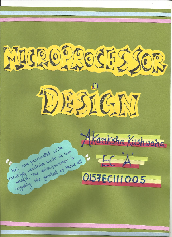 (PDF) Microprocessor Design - An Overview