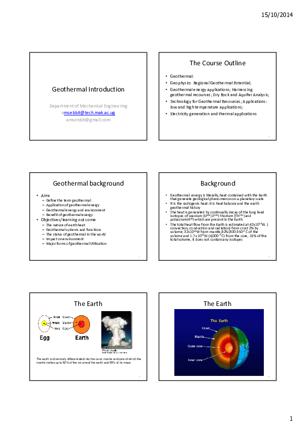 (PDF) Geothermal Introduction