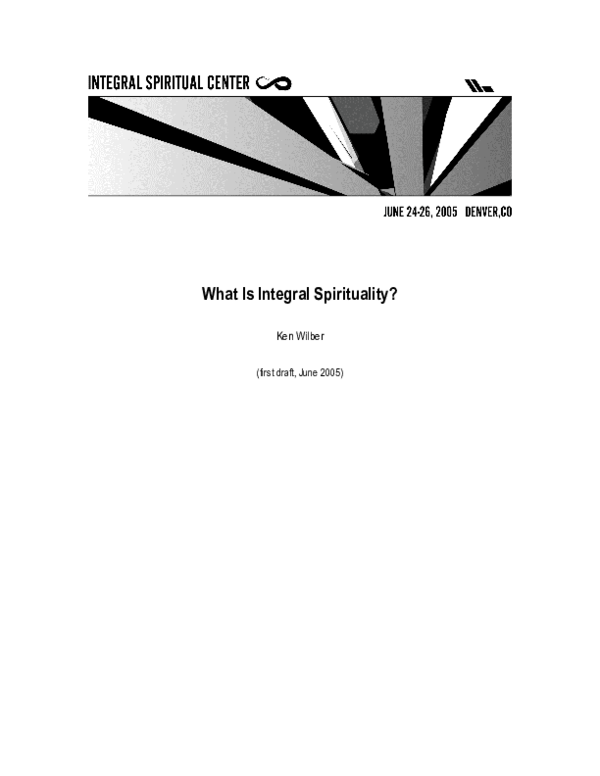 (PDF) Integral Spirituality