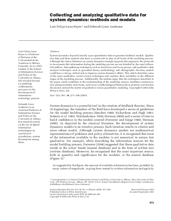 (PDF) Collecting and analyzing qualitative data for system dynamics ...