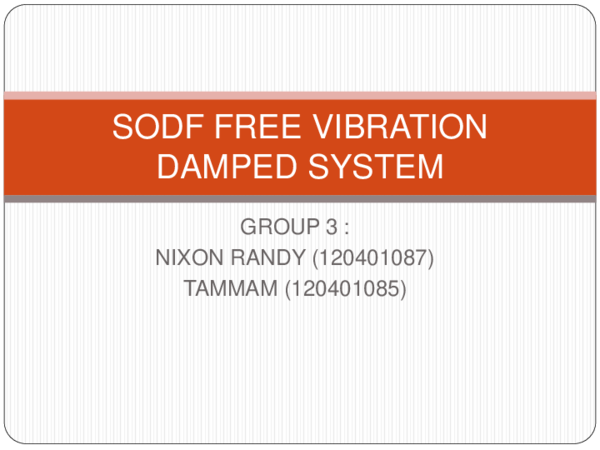 (PPT) SODF FREE VIBRATION DAMPED SYSTEM