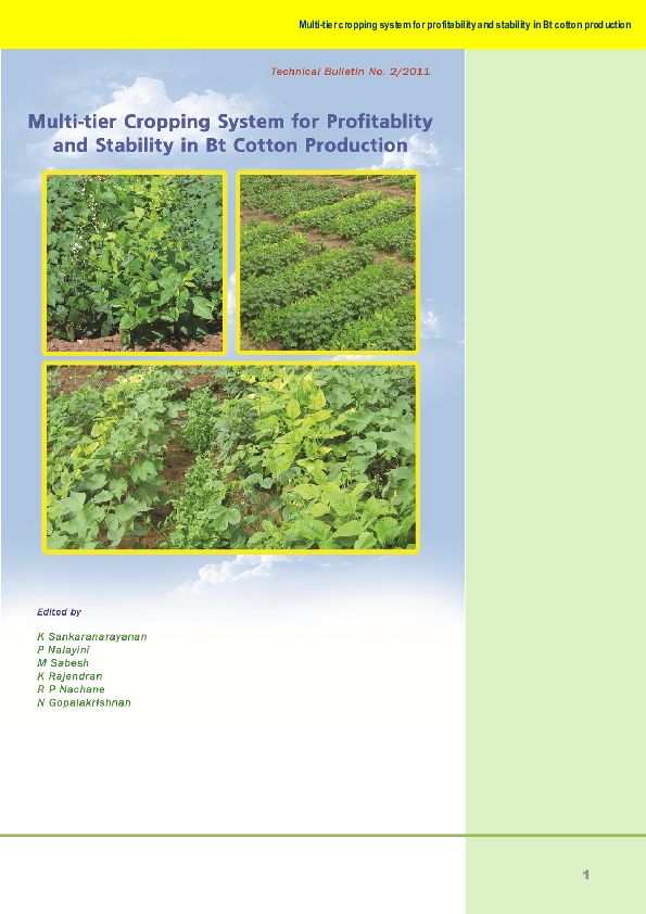 (PDF) Multi-tier cropping system for profitability and stability in Bt ...