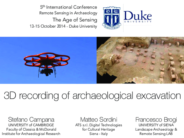 (PDF) 3D recording of archaeological excavation