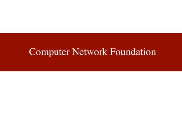 (PDF) Computer Network Foundation