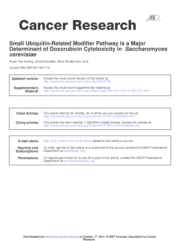 (PDF) Small Ubiquitin-Related Modifier Pathway Is a Major Determinant ...