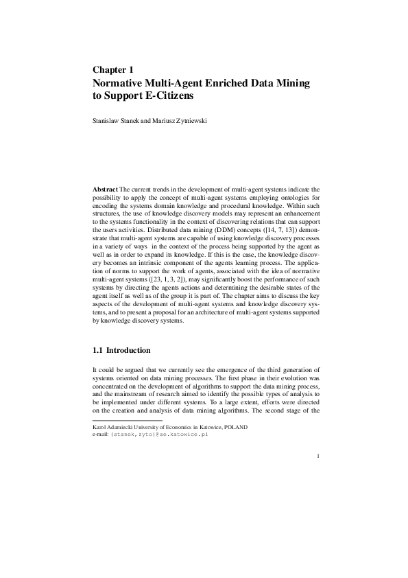 Normative Multi-Agent Enriched Data Mining to Support E-Citizens