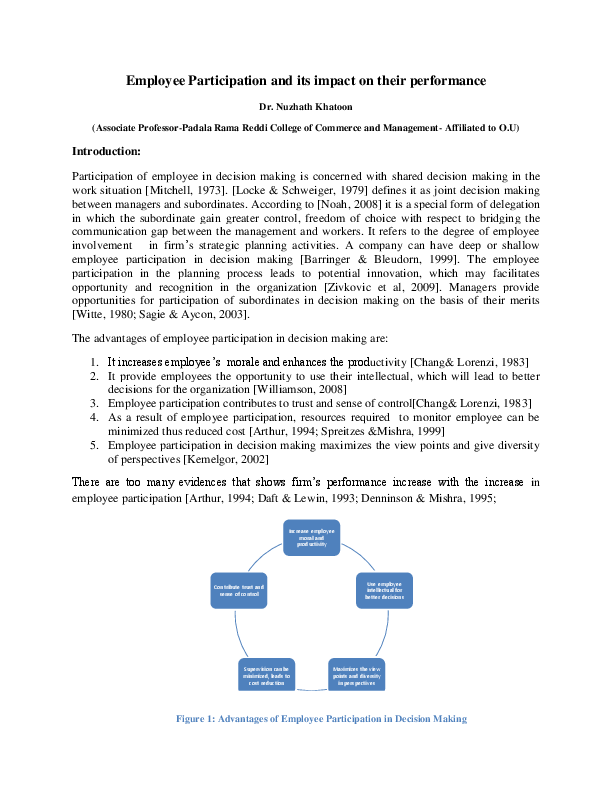 (DOC) Employee participation and its impact on their Performance
