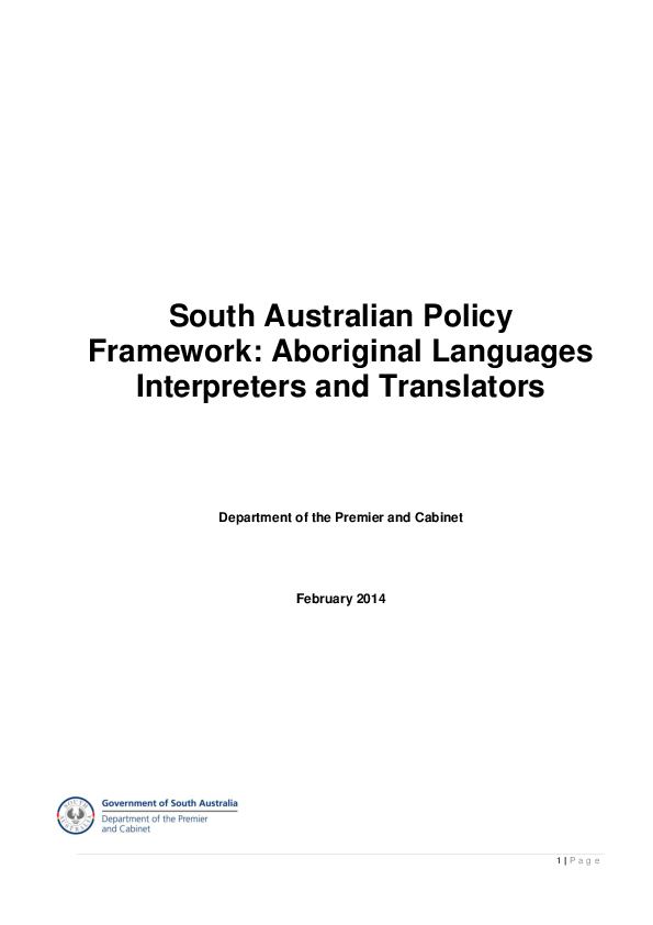 (PDF) P a g e South Australian Policy Framework: Aboriginal Languages ...