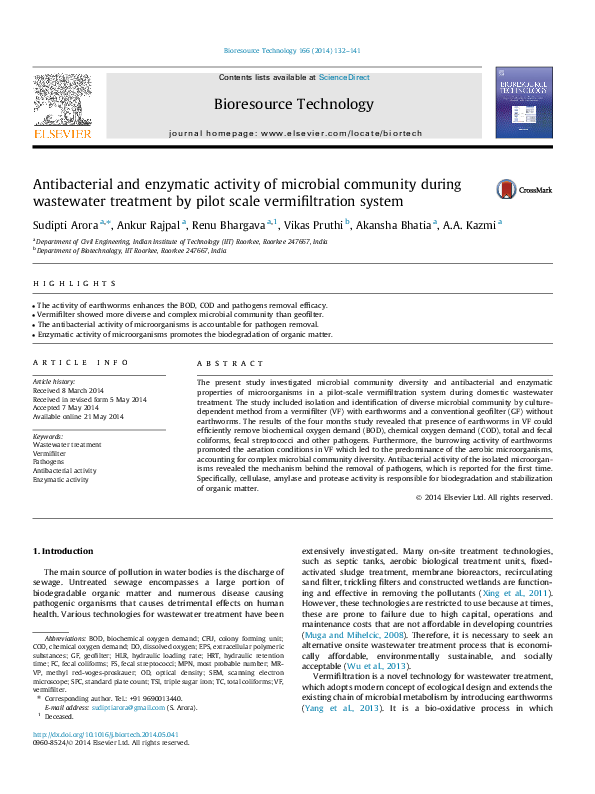 (PDF) Antibacterial and enzymatic activity of microbial community ...