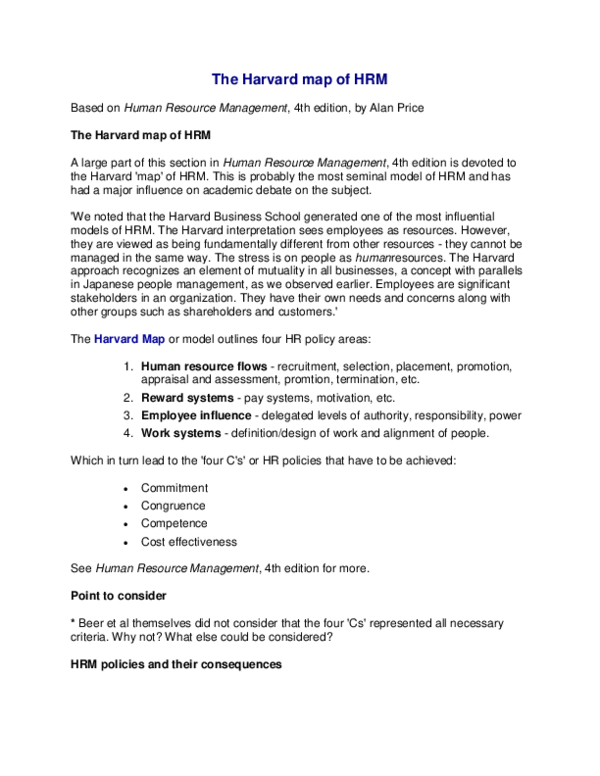 (DOC) The Harvard map of HRM