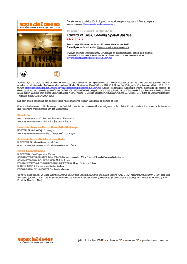 (PDF) The City and Spatial Justice | Edward Soja - Academia.edu