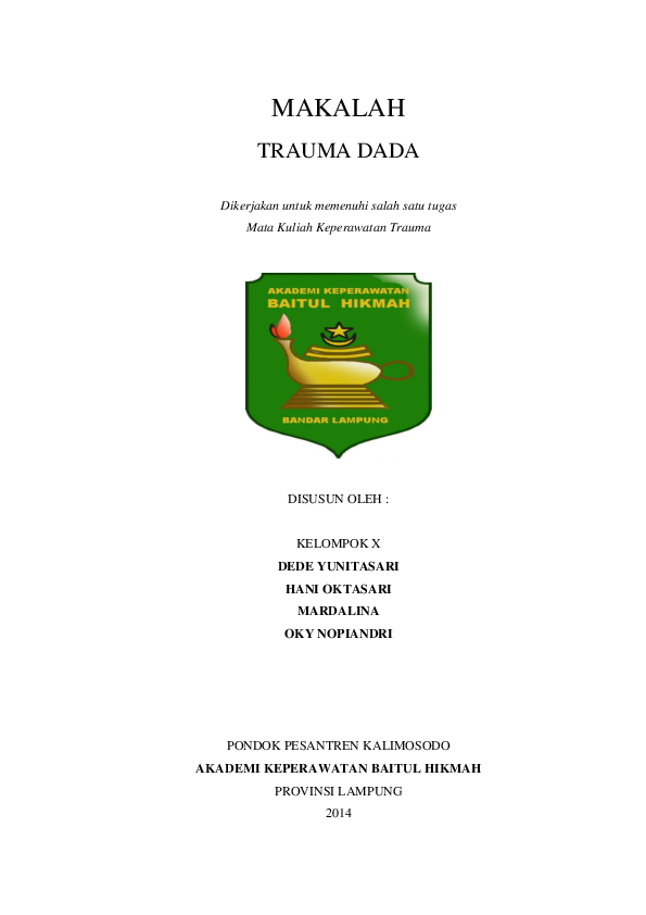 (DOC) MAKALAH TRAUMA DADA