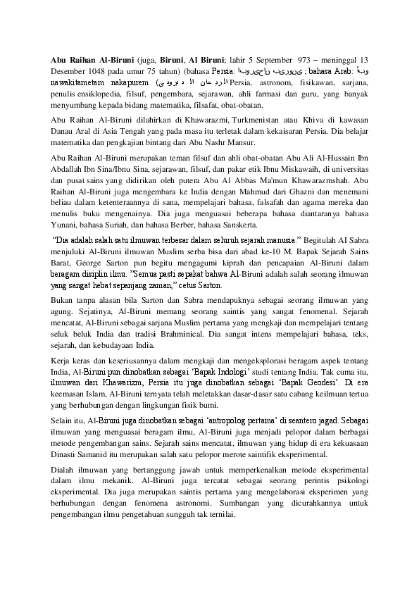 (DOC) Abu Raihan Al Biruni