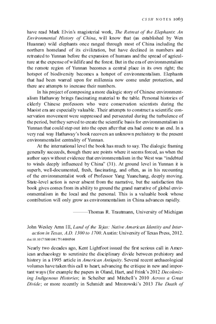 (PDF) REVIEW (Comparative Studies in Society and History, 2014), Land ...