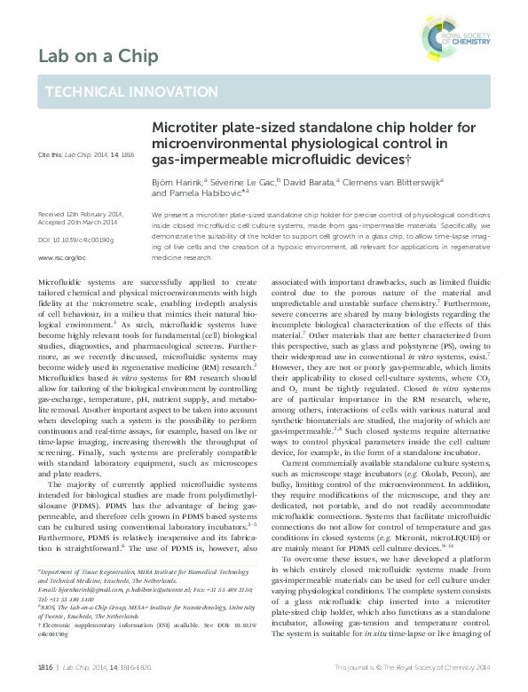 (PDF) Microtiter plate-sized standalone chip holder for ...