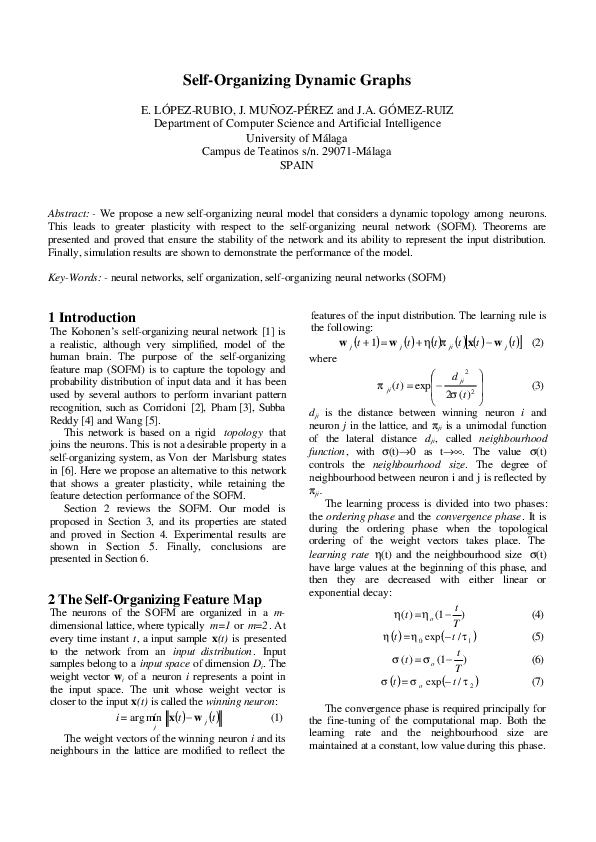 Pdf Self Organizing Dynamic Graphs