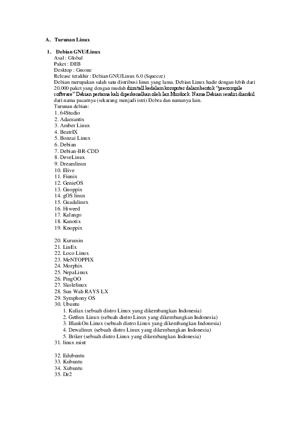 (DOC) Turunan Linux