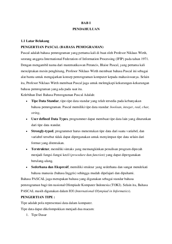 (DOC) Tipe data pascal