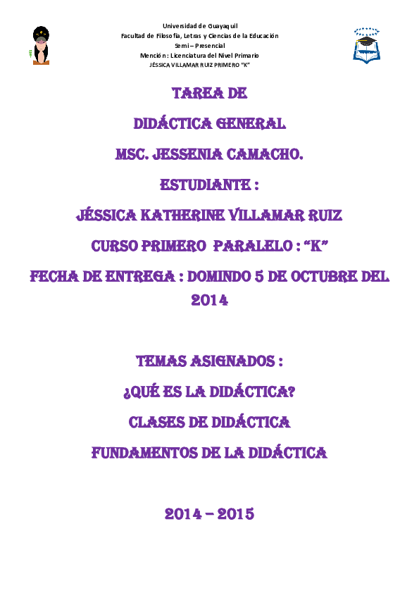 (DOC) DIDÁCTICA GENERAL TAREA DOS