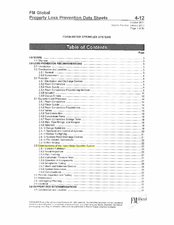 (PDF) Loss Prevention Data Sheet - Foam Fire Suppression System