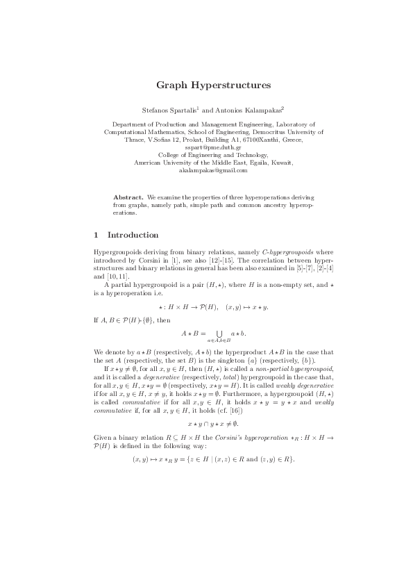 (PDF) Graph Hyperstructures