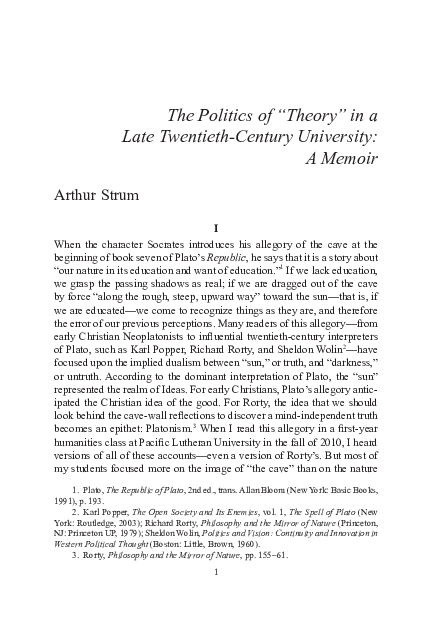 (PDF) Strum - The Politics of Theory