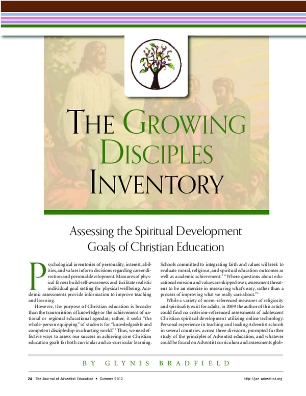 (PDF) The Growing Disciples Inventory - Assessing the Spiritual ...