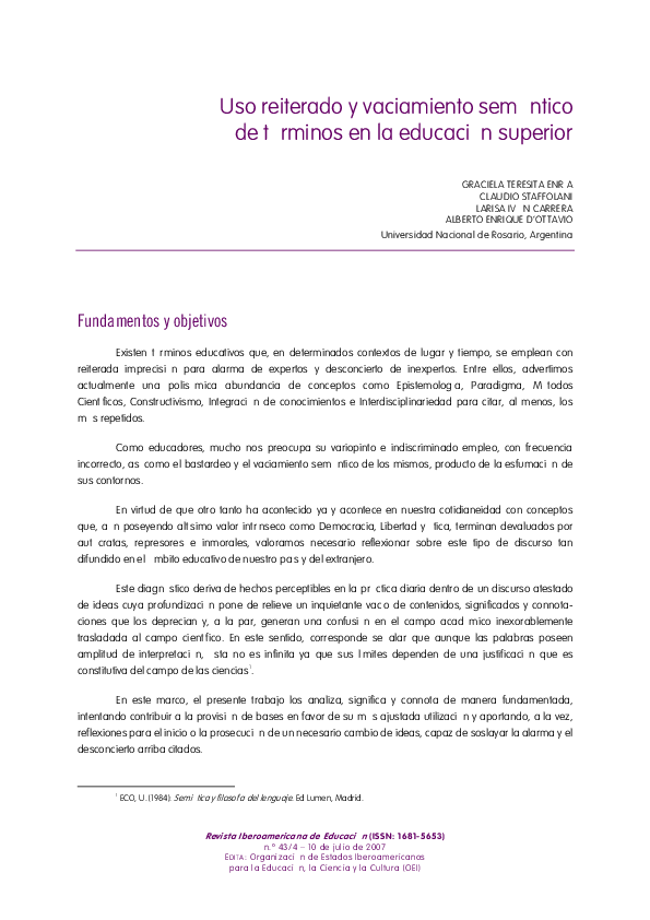 (PDF) Uso reiterado y vaciamiento semántico de términos en la educación ...