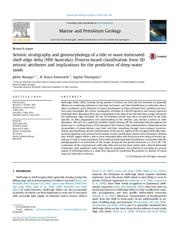 (PDF) Seismic stratigraphy and geomorphology of a tide or wave ...