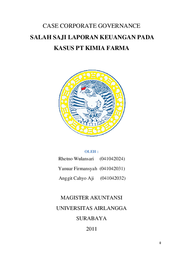 Doc Case Corporate Governance Salah Saji Laporan Keuangan Pada Kasus
