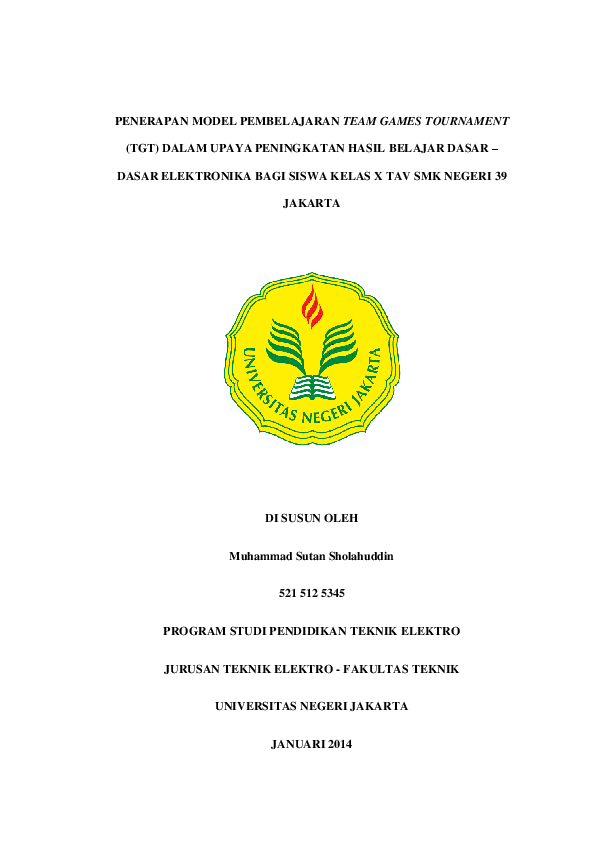 (DOC) PENERAPAN MODEL PEMBELAJARAN TEAM GAMES TOURNAMENT (TGT) DALAM ...
