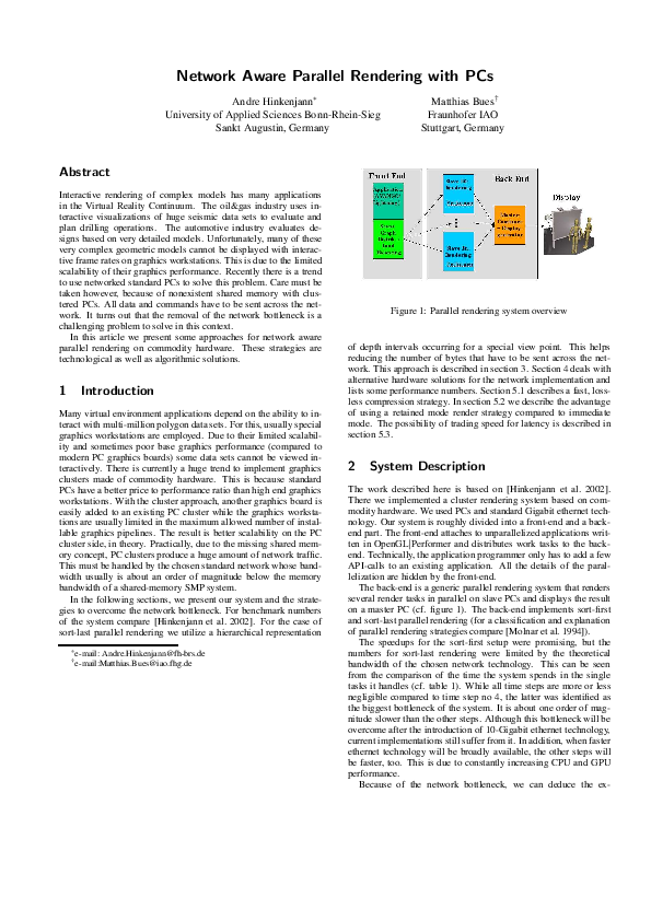 (PDF) Network aware parallel rendering with PCs