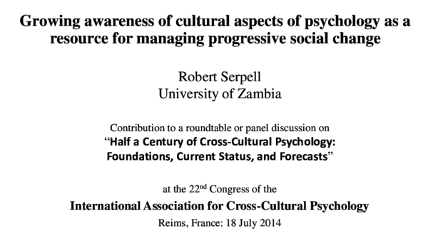 (PPT) Growing awareness of cultural aspects of psychology as a resource ...