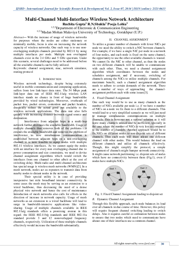 (PDF) Multi-Channel Multi-Interface Wireless Network Architecture