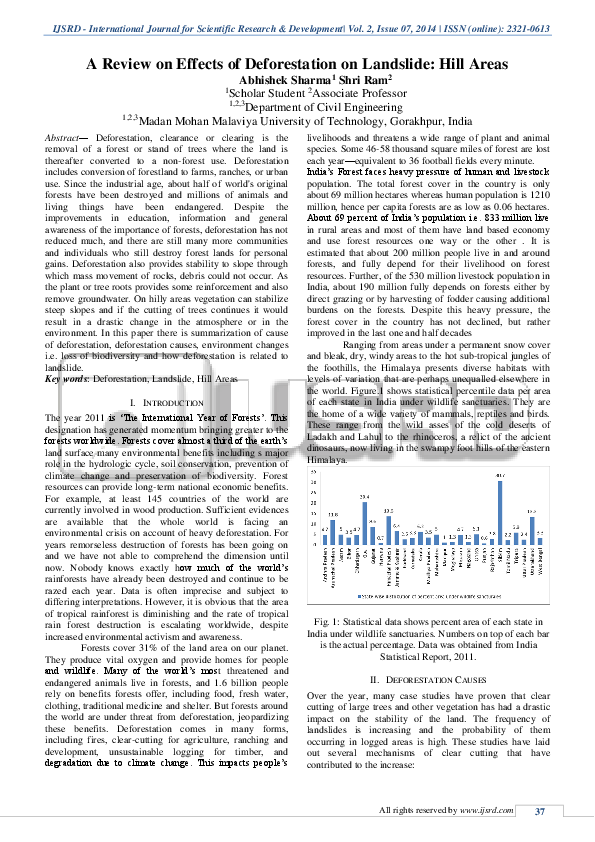 (PDF) A Review on Effects of Deforestation on Landslide: Hill Areas