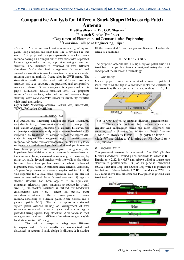 (PDF) Comparative Analysis for Different Stack Shaped Microstrip Patch ...
