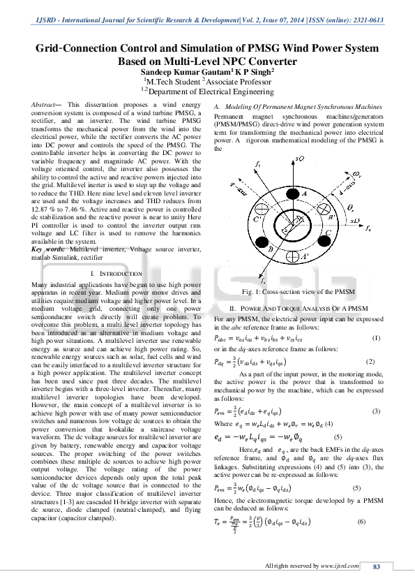 (PDF) Grid-Connection Control and Simulation of PMSG Wind Power System Based on Multi-Level NPC ...