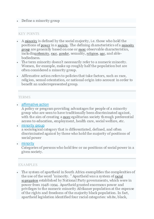 (DOC) Define a minority group