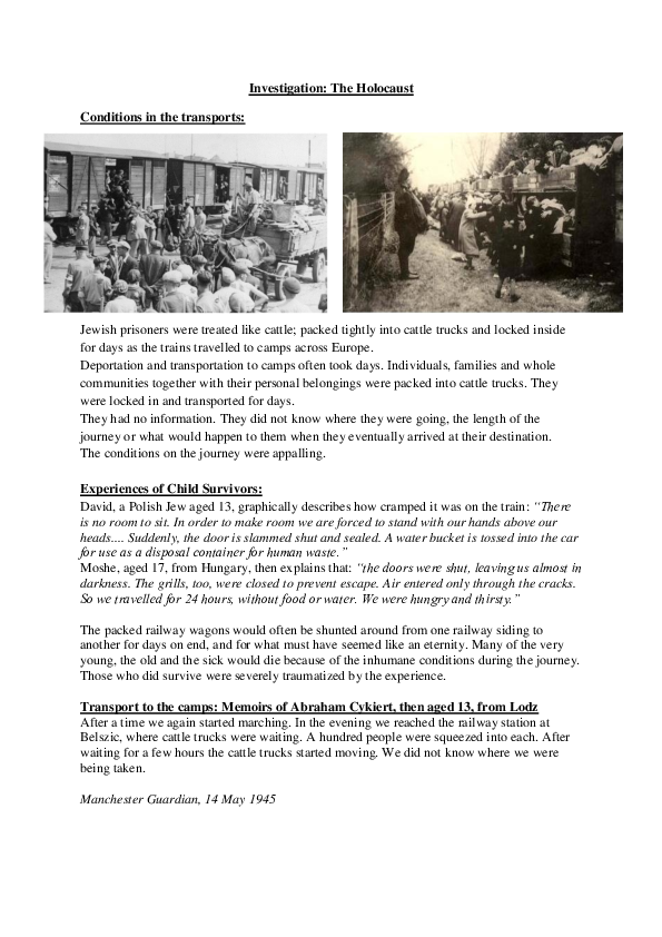 (DOC) Investigation of The Holocaust