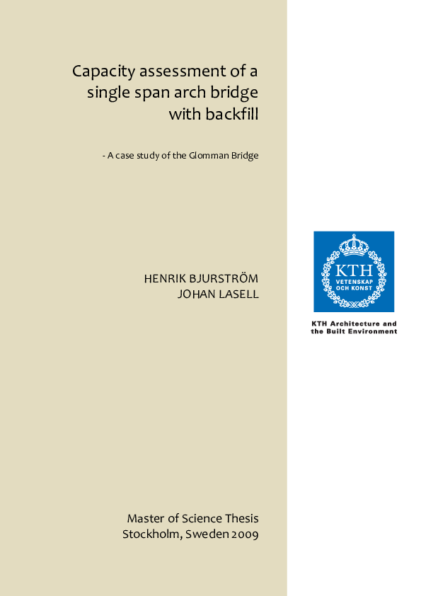 (PDF) Capacity assessment of a single span arch bridge with backfill ...